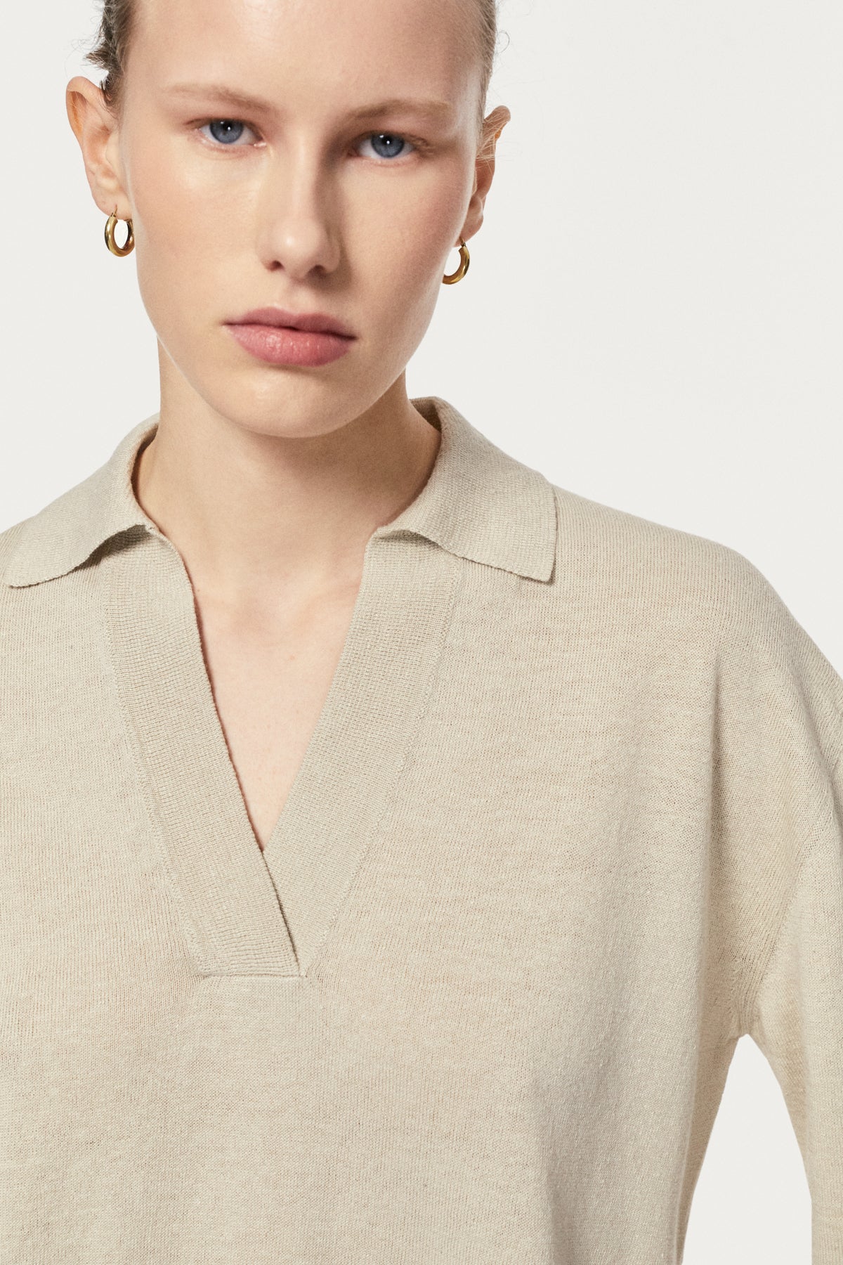 The Linen Cotton Boxy Polo