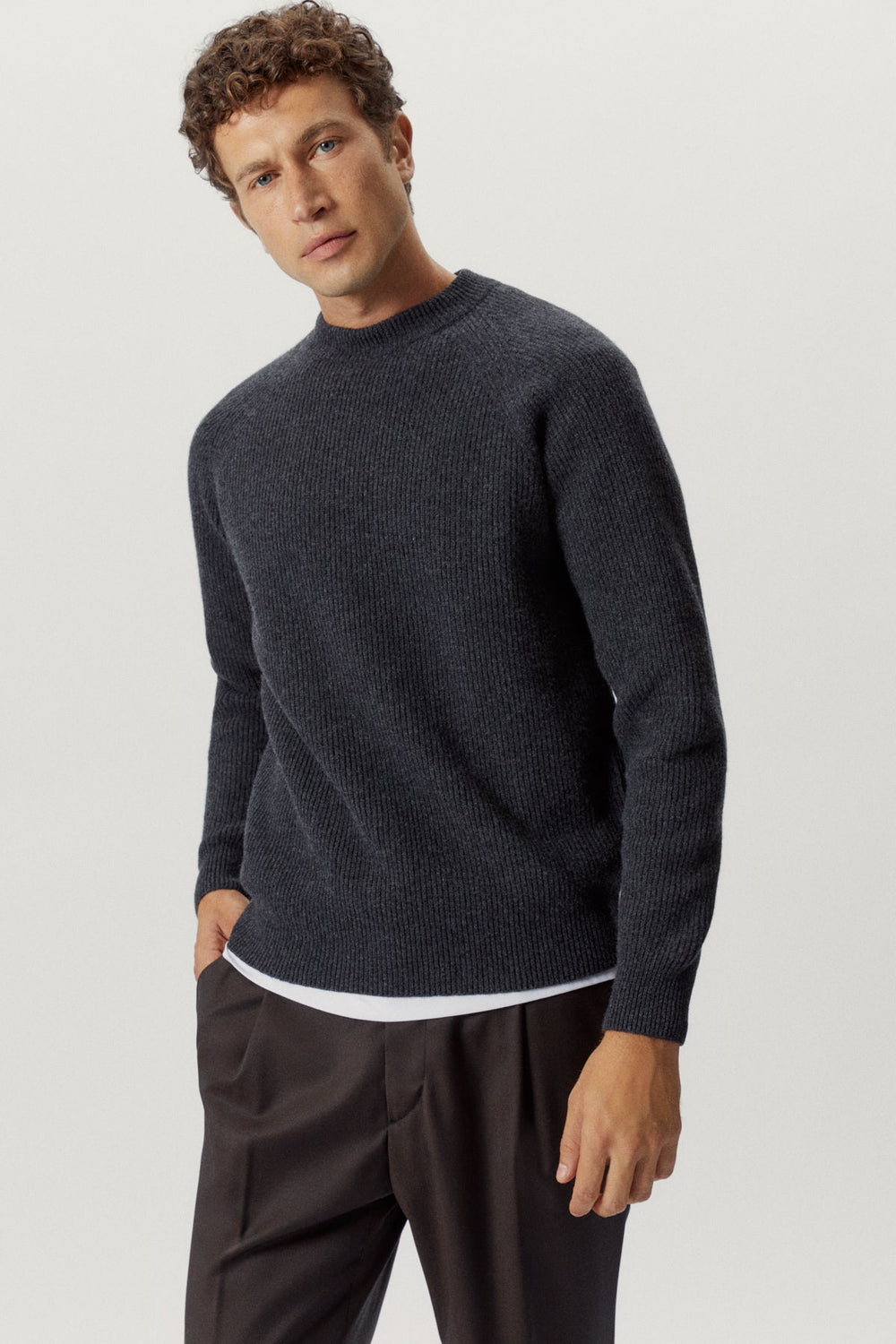 The Woolen Ribbed Raglan Sweater